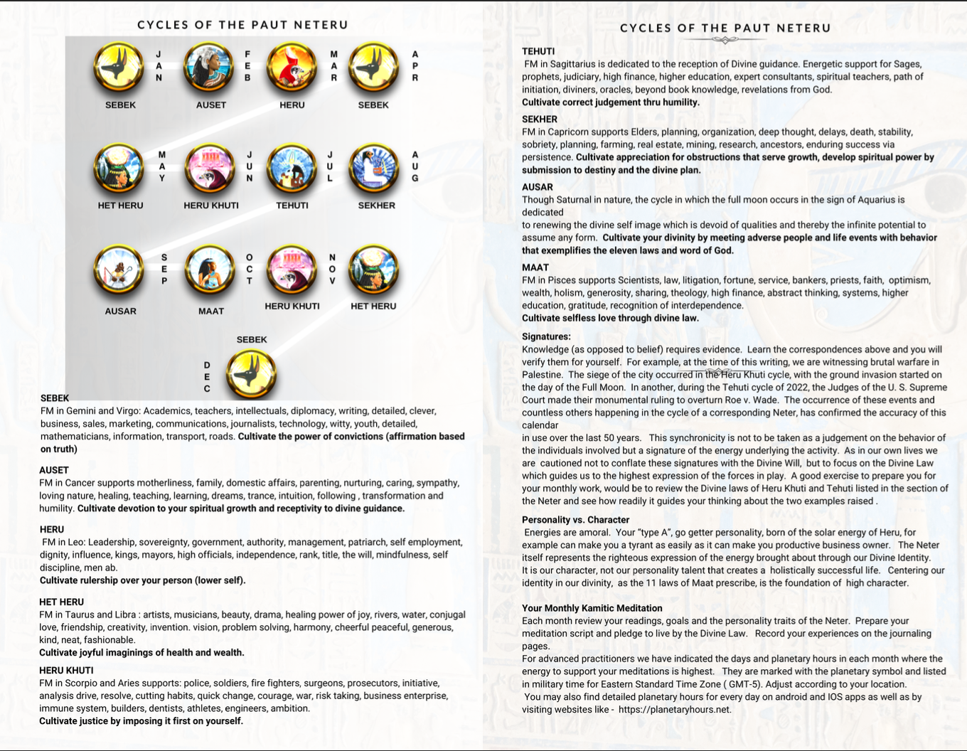 paut neteru calendar