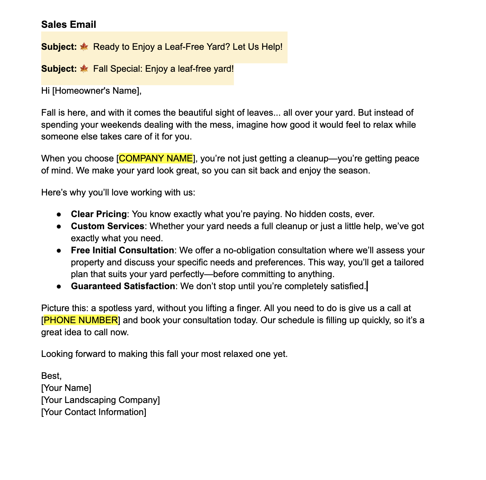 Fall Clean-Up Marketing Bundle