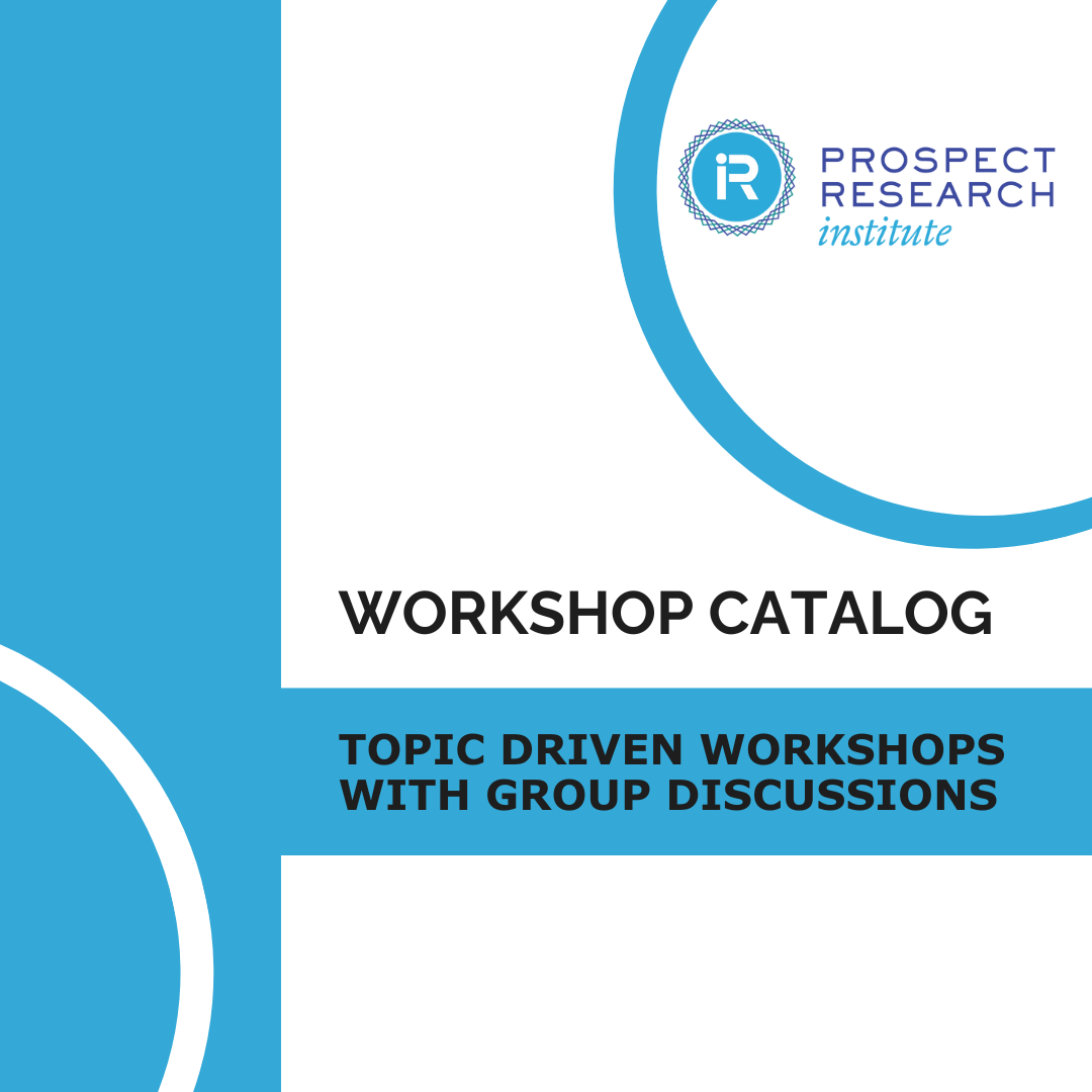 Prospect Research Institute Workshops