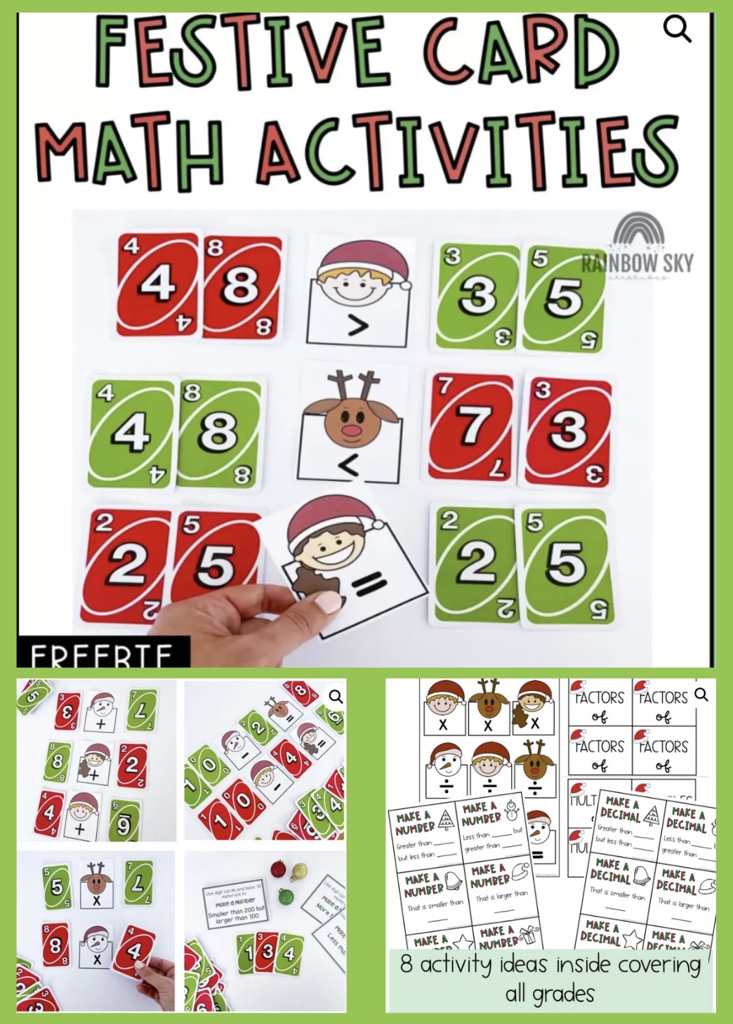 Christmas maths card games