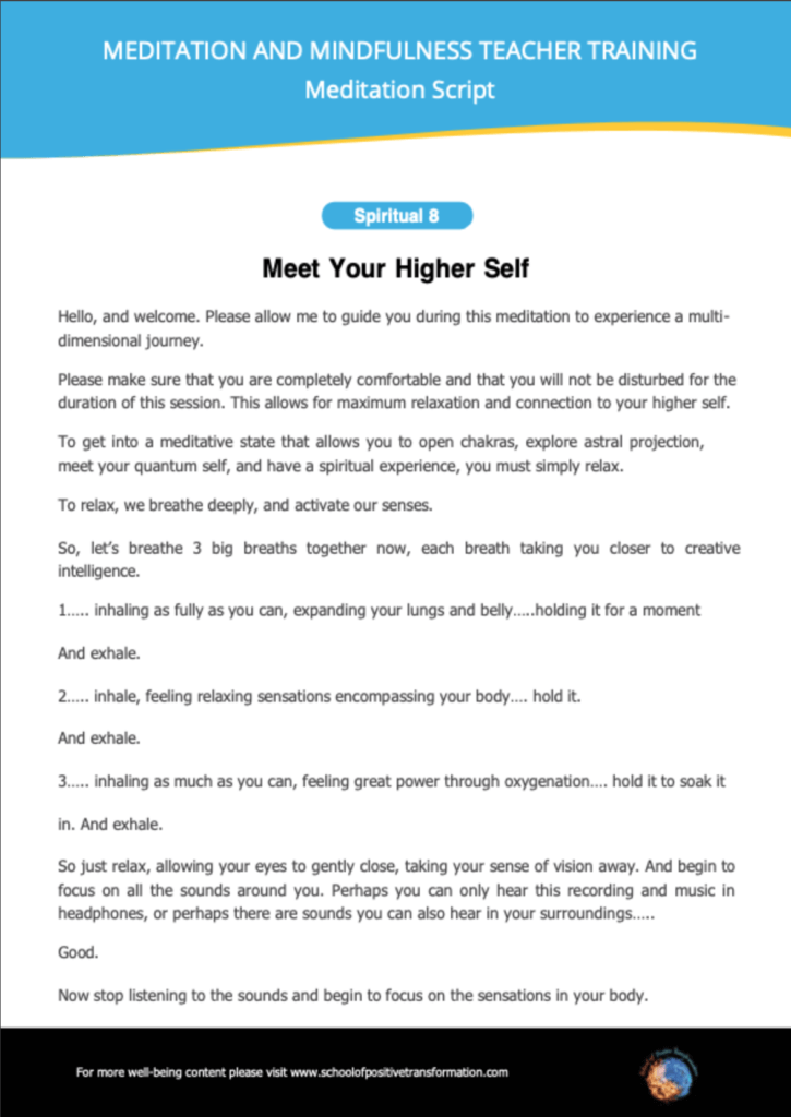 Meditation and Mindfulness Scripts Library