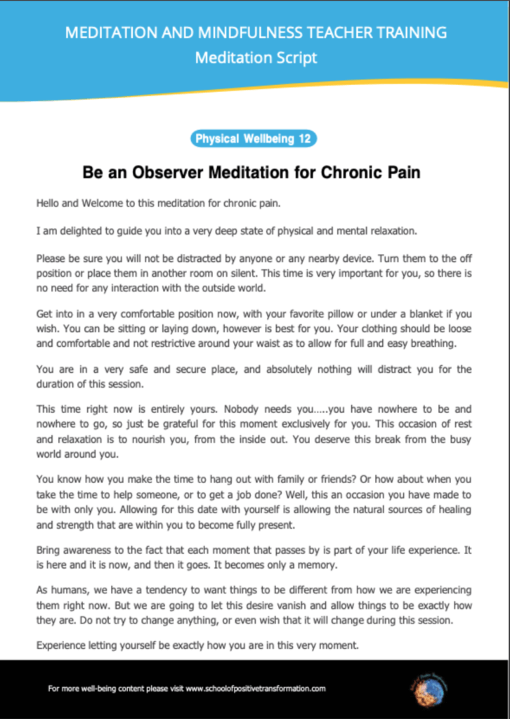 Meditation and Mindfulness Scripts Library